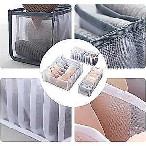 TOPARCHERY Underwear Organizer, 3 Set Foldable Bra Underwear Organizer Drawer Divider Storage Organizer for Underwear, Socks, Ties, Bras, Women Underwear Storage Compartment Box (White)
