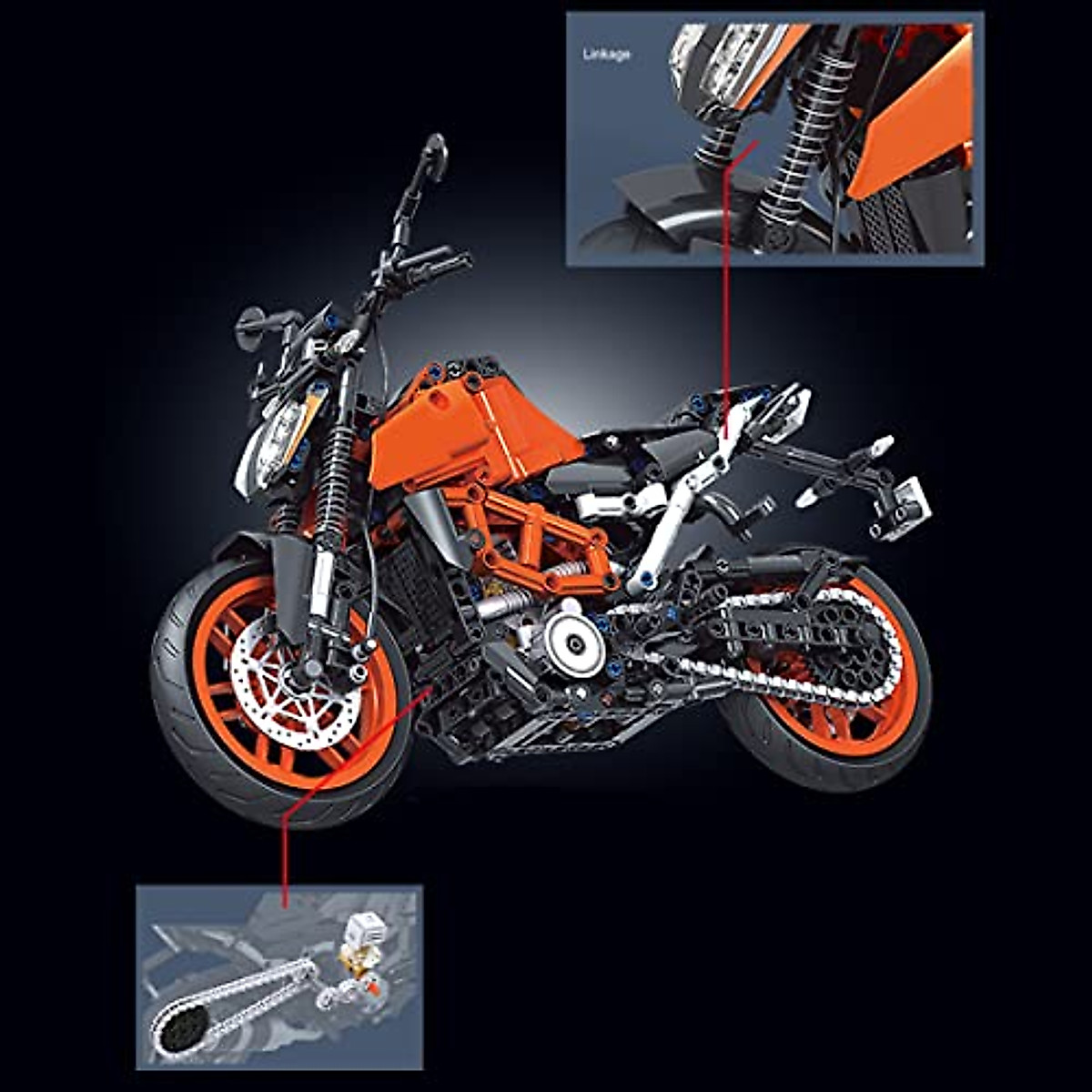 JANN Technic Motorcycle Building Kit, Road Motorcycle Collectible Model Construction Toys Compatible with Lego, Creative Gift for Kids and Adults (718 Pieces)