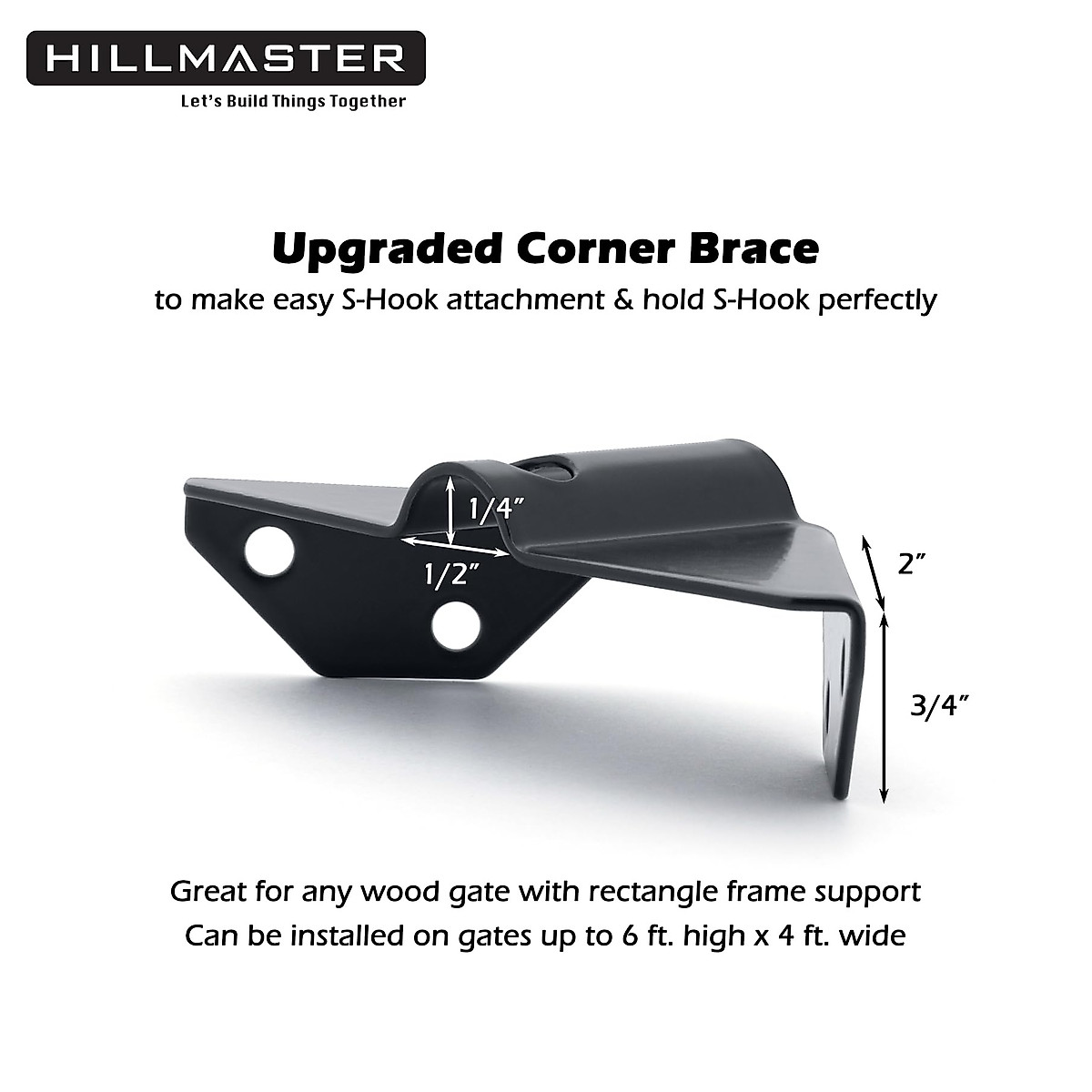 HILLMASTER Durable Anti Sag Gate Kit for Wooden Fence, Anti-Sag Gate Support Cable Kit in Zinc, Anti-Sagging Fence Gate Kit Steel Gate Hardware, Wood Door Repair Kit for Outdoor, Gate Frame Kit Black