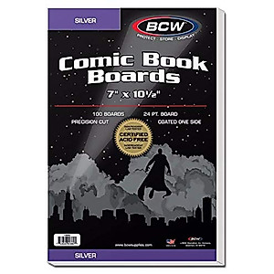 100 BCW RESEALABLE Silver Thick Comic Bags & Backer Boards
