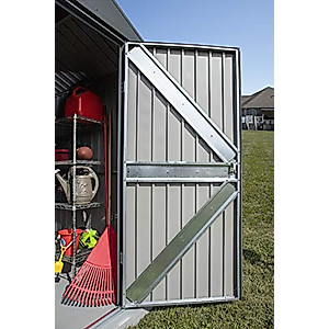 Arrow 8' x 6' Elite Steel Storage Shed with High Gable and Lockable Doors Storage Building - Anthracite