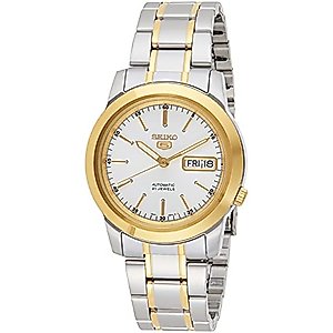 SEIKO Men's SNKE54 5 Automatic White Dial Two-Tone Stainless Steel Watch