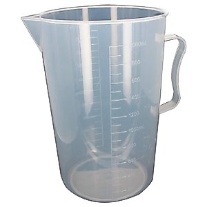 Aicosineg Lab Graduated Beakers Plastic Measuring Cup 2000ml Transparent Measuring Cup Measure Liquid and Baking Items with Handle and Spout for School Laboratory, Pouring Cup,or Kitchen 1 Pcs