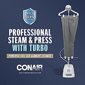 Conair Full Size Garment Steamer for Clothes, Turbo ExtremeSteam 1875W Professional Steam and Press
