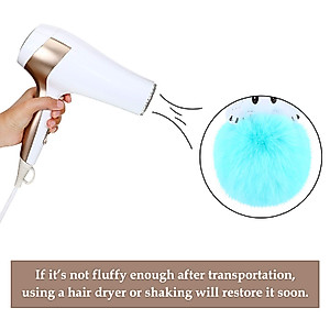 WILLBOND 9 Pieces Animal Pom Pom Keychain Cute Faux Fur Key Ring for Women Girls Bag Accessories