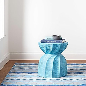 Dash & Albert Safety Net Handwoven Indoor/Outdoor Rug, 8 X 10 Feet, Blue/Grey Geometric Pattern