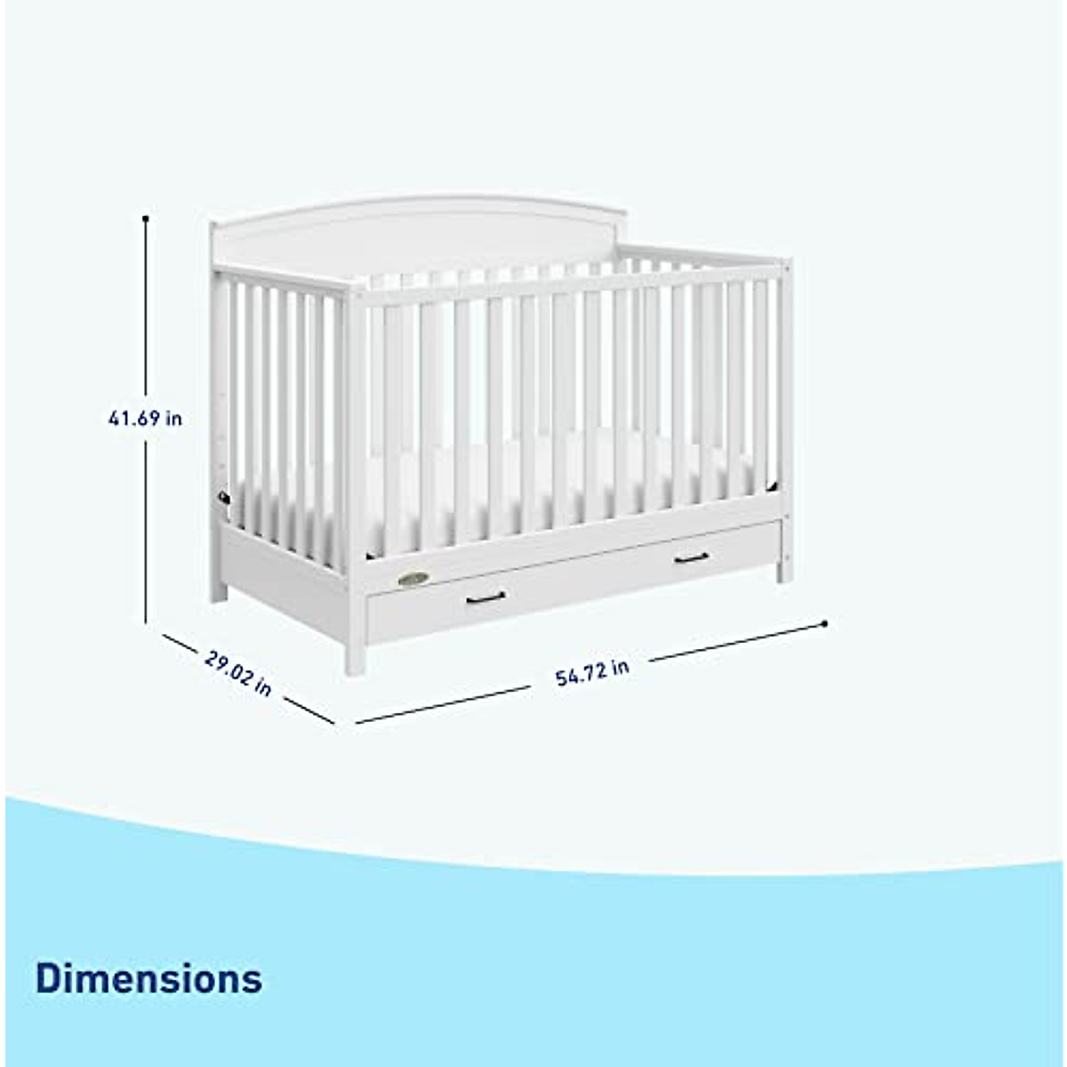 Graco Benton 5-in-1 Convertible Crib with Drawer (White) - Converts from Baby Crib to Toddler Bed, Daybed and Full-Size Bed, Fits Standard Full-Size Crib Mattress, Adjustable Mattress Support Base
