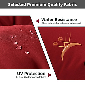 Wadser 2 Pack Seat Cushions Black, Waterproof Wicker Chair Cushions, U-Shape Tufted Chair Pads 19x19 inches for Patio Garden Chairs