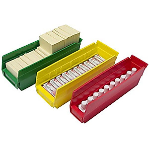 Akro-Mils 30120 Plastic Nesting Shelf Bin Box, (12-Inch x 4-Inch x 4-Inch), Yellow, (24-Pack)