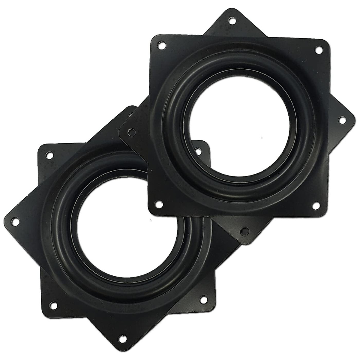 DMSTECH 2 Pack 4" Lazy Susan Turntable (Black) 300-lb Steel Ball Bearing Rotating Tray Strong Sturdy Table Cabinet Low Profile for 360˚ Chair and Door, Kitchen, Craft Project, Makeup Holder, Monitor