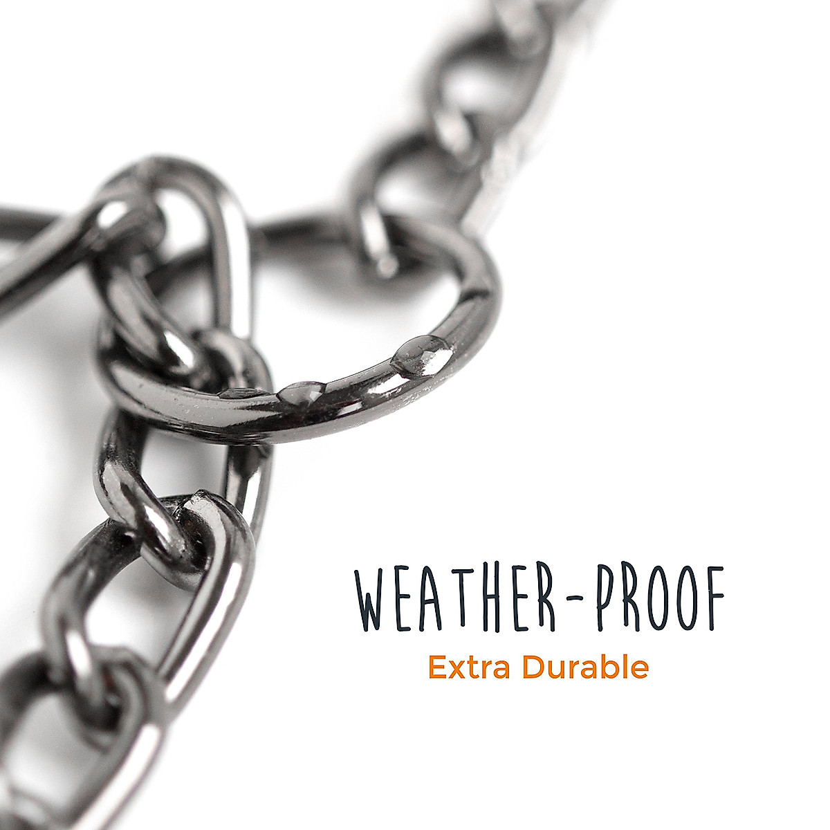 Mighty Paw Chain Slip Dog Collar - Cinch Design for Training - Premium Quality Gunmetal Dog Collar - No Slip Dog Collar - Heavy Duty Metal Chain Collar - Dog Choke Collar for All Dog Breeds