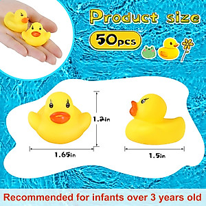 GADIEDIE Rubber Duck 50 Pack Mini Rubber Ducky Float Ducks Baby Bath Toy, Great for Jeep Ducking, Shower, Birthday Party, Carnival Game Gift(1.6"x 1.5" x 1.2")