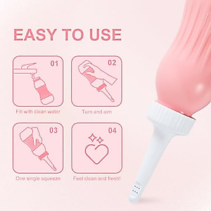 OFFO Portable Bidet Sprayer, 17OZ (500ML) Large Capacity Handheld Personal Travel Bidet Kit with Travel Bag for Toilet Self Cleaning Pink