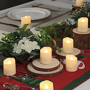 Rechargeable Flameless Votive Candles with Timer & Remote, 12pcs Flickering LED Tea Lights Candles with 2 USB Charging Cables, Warm White Light Electric Fake Candle for Home, Christmas Festival Decor