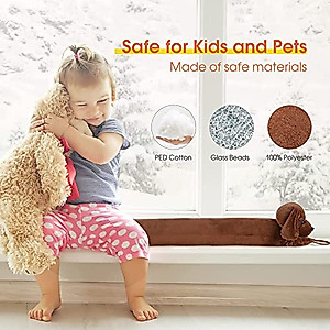 YOOGO Door Draught Excluder,90 cm Draught Excluder for Doors,Cute Dag Under Door Draught Excluder Under Door Seal Reduce Noise Draft Excluder Cushion,Machine Washable Draft Excluder for Bottom of Door