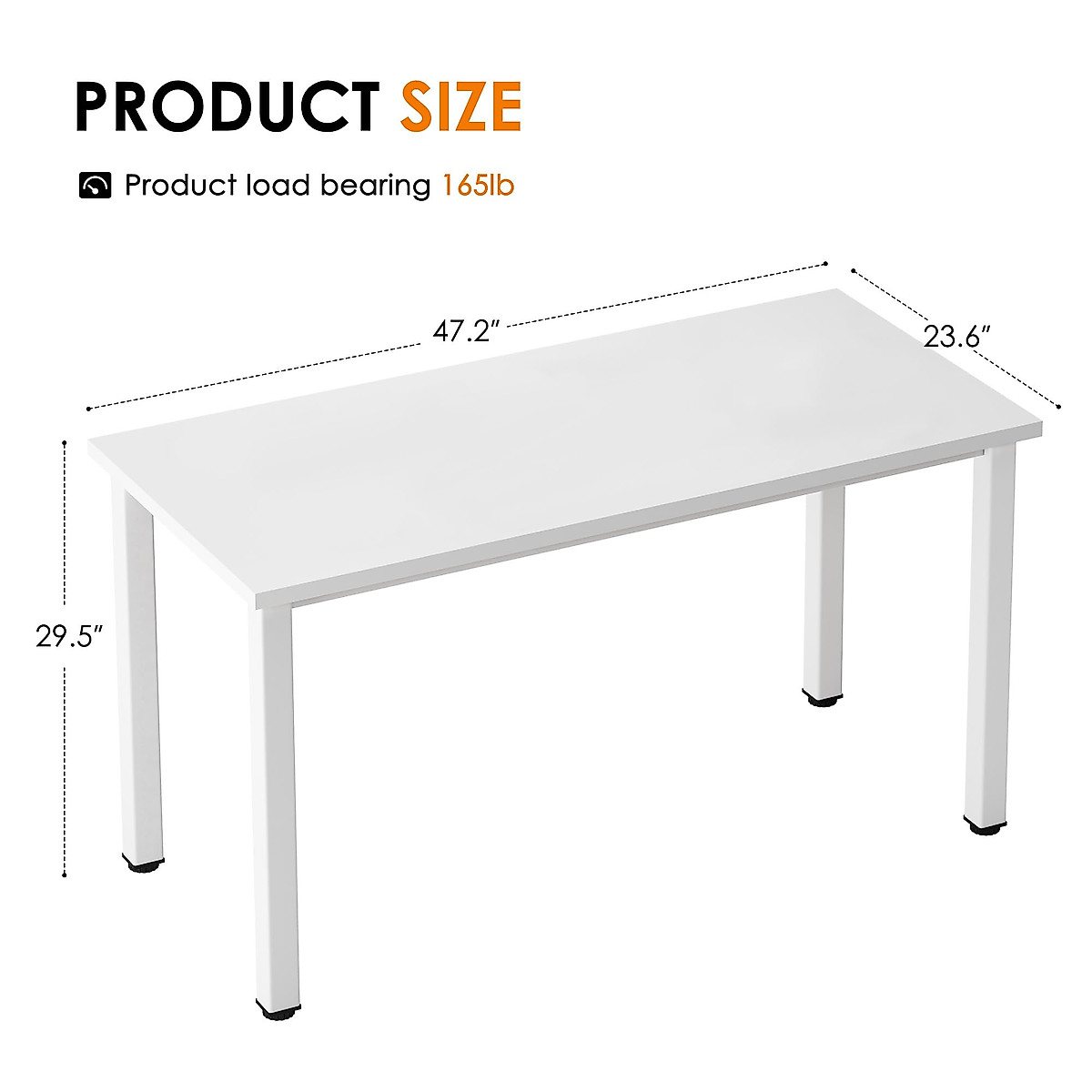Need Computer Desk, 47 inch Home Office Desk, Modern Simple Style Home Office Gaming Desk, Basic Writing Table for Study Student, White