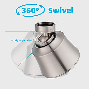 iFealClear Sink Faucet Aerator, Big Angle Swivel Faucet Sprayer Head, 360 Degree Kitchen Sink Faucet with 4 Spray Modes, Female and Male Thread Adapter Included, Brushed Nickel