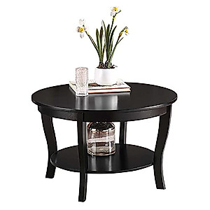 Convenience Concepts American Heritage Round Coffee Table, Black