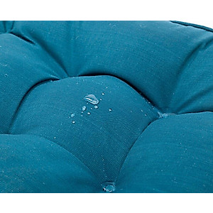 QILLOWAY Indoor/Outdoor High Back Chair Cushion,Tufted, Replacement Cushions - Pack of 4. (Peacock Blue)