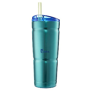 Bubba Envy S Vacuum-Insulated Stainless Steel Tumbler with Lid and Straw, 24oz Reusable Iced Coffee or Water Cup, BPA-Free Travel Tumbler, Island Teal