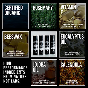 Organic Lip Balm for Men, Mens Chapstick Organic, Mens Lip Balm, Natural Chapstick for Men, Organic Chapstick Mint Lip Balm, Peppermint Lip Balm, All Natural Men's Lip Balm Chap Stick, Lip Therapy