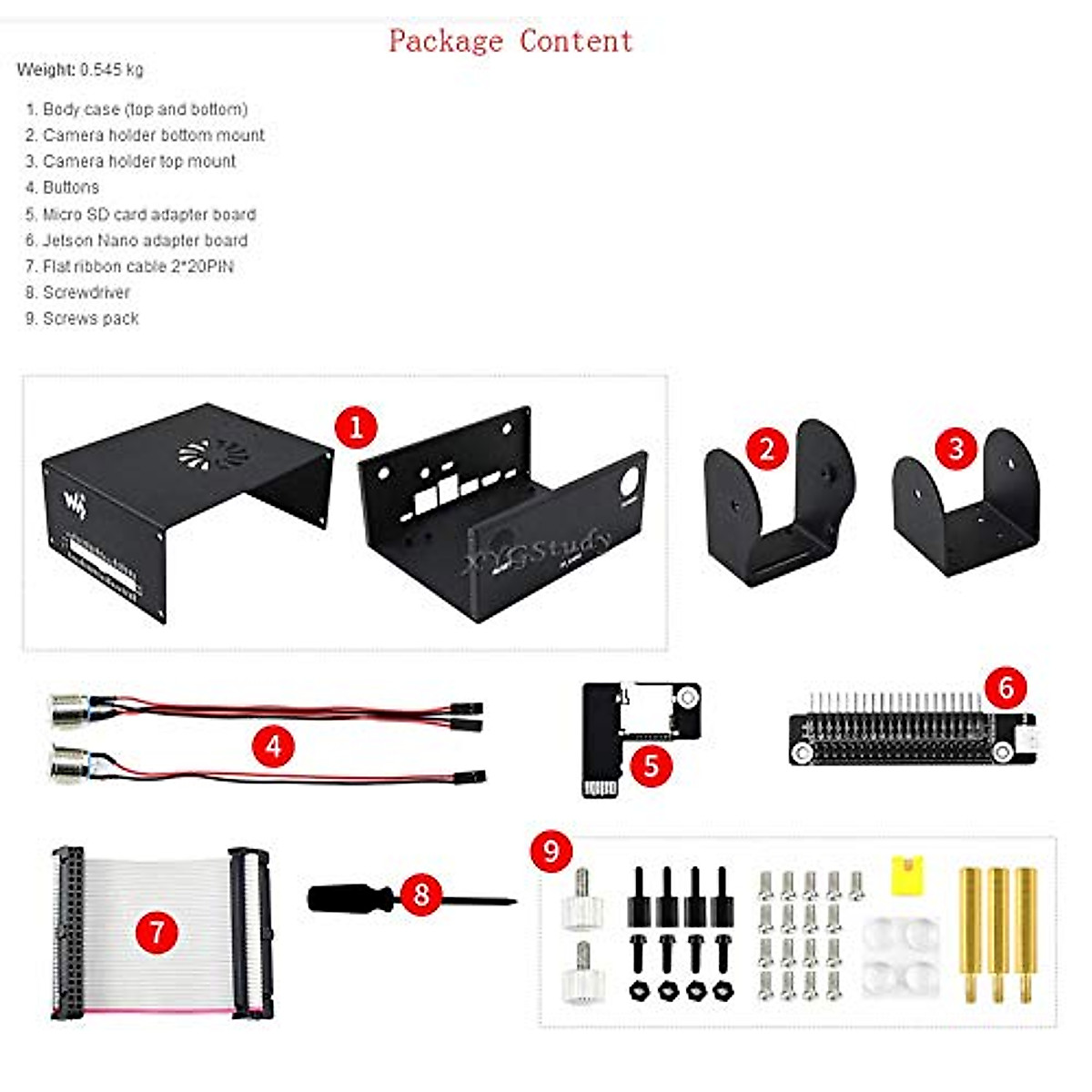 XYGStudy Jetson Nano 2GB Metal Case (E) with Camera Holder and Invisible Cooling Fan Design Specialized for Jetson Nano 2GB Developer Kit Only