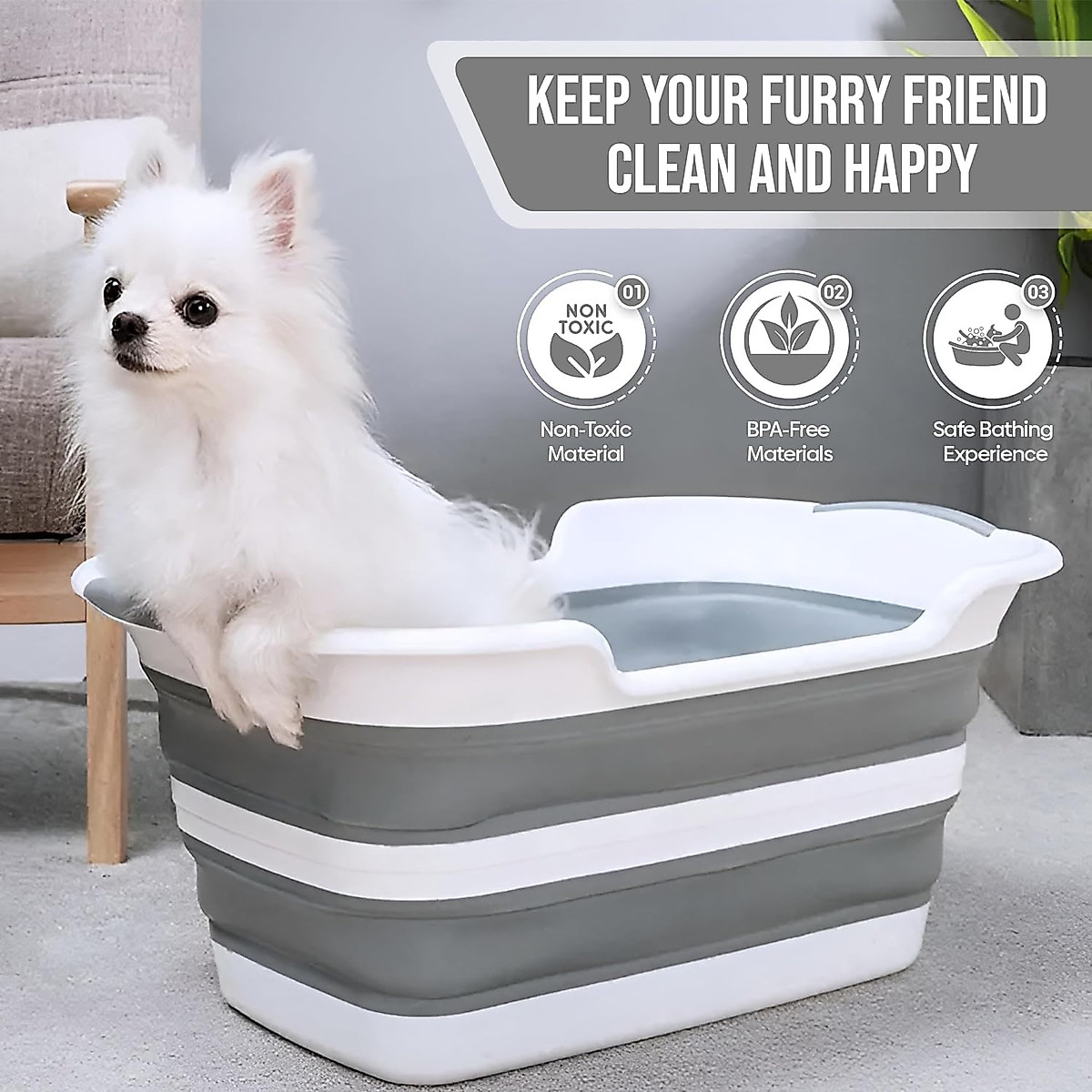 Smoochie Collapsible Dog Bathtub, Dog Tubs for Bathing, Portable Tub, Dog Wash Tub, Pet Tub and Dog Bath Tub for Dog/Cat/Pet and Puppy Bath Tub, Dog Tub for Pets and Cats (Green)
