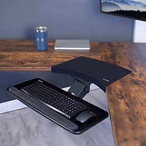 VIVO 17 inch Curved Corner Desk Connector, Corner Desk Sleeve, Platform for Mounting Under-Desk Keyboard Trays on L-Shaped Workstations, Black, DESK-AC07U