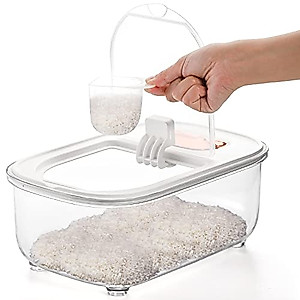 Nicunom Dry Food Storage Container with Scooper, 11lbs/BPA Free Cat/Dog Food Storage Container, Kitchen Storage Bins for Rice, Bean, Cereal, Flour and Oatmeal