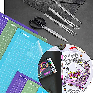 VIKDOOK Cutting Mat for Cricut 12” X12” Strong Grip Sticky for Cricut Mats 5 Pack Purple Color Strong Grip (Strong Grip-12"X12", Purple- 5 Pack)