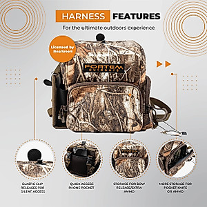 FORTEM OUTDOORS Binocular Harness Chest Pack - Realtree Edge Camo - Premium Hunting Harness & Binocular Case - Hunting Chest Pack, Bino Harness with Rangefinder Pouch, Hunting Chest Rig