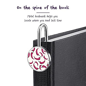 Red Chili Hot Pepper Vintage Metal Bookmarks for Book Lovers Exquisite Crystal Quartz Book Marker Unique Gift 1.2"