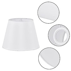 Drum Lamp Shades Set of 2, 8.5" Diameter x 6" Diameter x 6.4" High White Lampshade, Small Modern Classic Fabric Lamp Shades for Table Lamp, Wall Lamp