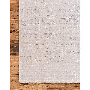 Unique Loom Noble Collection Country, Traditional, Distressed, Vintage, Geometric, Border, Medallion Area Rug, 2' 7" x 9' 11", Blue/Beige