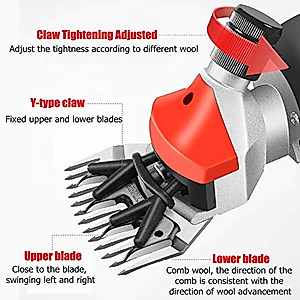 coldwind Sheep Clipper,Professional Heavy Duty Sheep Shearing Machine with 6 Speed,Electric Shearing Machine for Shaving Fur Wool in Sheep Goats Cattle and Other Farm Livestock Pet-Red