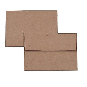 A7 Brown Kraft Paper Invitation 5 x 7 Envelopes - 50 Pack,Self Seal,For 5x7 Cards| Perfect for Weddings, Invitations, Baby Shower| Stationery For General, Office | 5.25 x 7.25 Inches