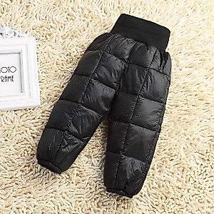 Baby Girls Full Length Pants Thicken Warm Down Pants Windproof Winter Snow Pants Trousers Black 18 Months