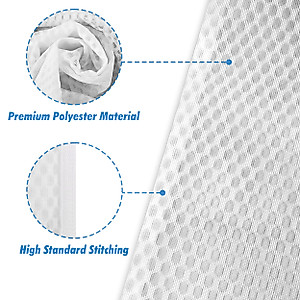 Meuvo Mesh Laundry Bags for Delicates - Durable Lingerie Bags for Washing Delicates with Elastic Zipper Protector, Delicates Bag for Washing Machine and Dryer, White, 1 Large, 1 Medium, 1 Small