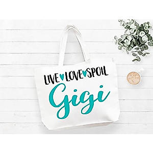 COCOVICI Gigi Live Love Spoil Gigi Canvas Tote Bag Grandma Gigi Gift Idea Book Bag