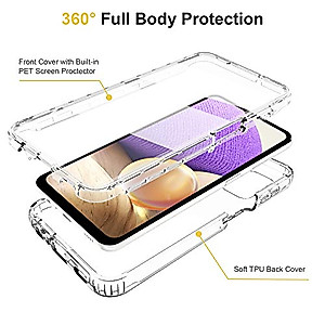 JXVM for Samsung Galaxy A32 5G Case with Built-in Screen Protector, Full Body Shockproof Phone Case Clear Protective Cover Case for Samsung Galaxy A32 5G