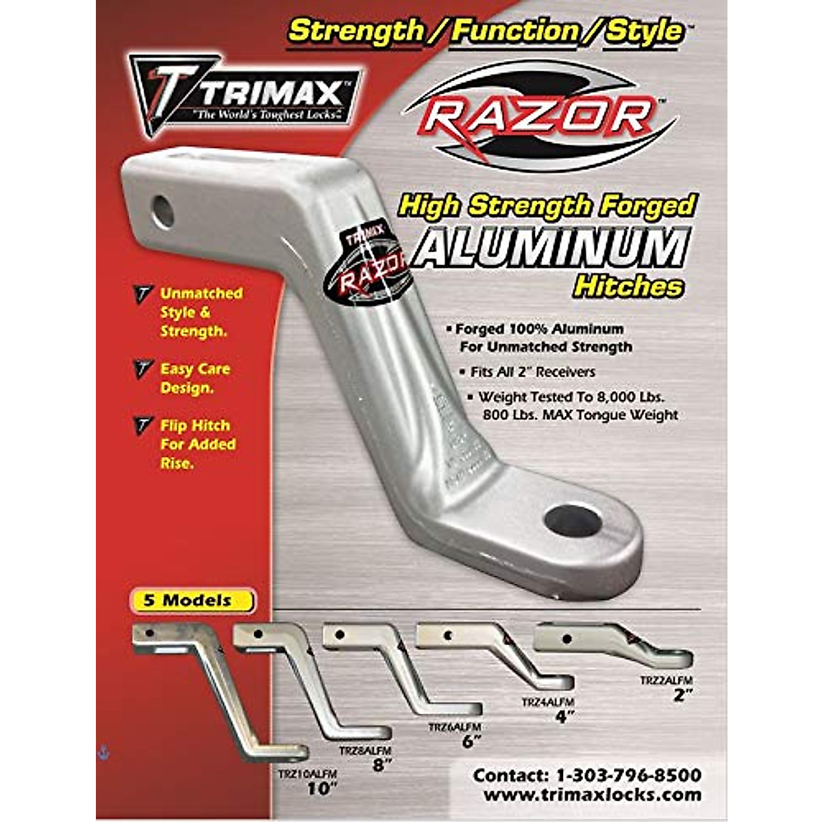 Trimax TRZ6ALFM 6" Aluminum Forged Fixed Ball Mount