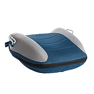 hiccapop UberBoost Inflatable Booster Car Seat | Travel Booster Car Seat | Narrow Backless Booster Car Seat for Travel | Portable Booster Seat for Toddlers, Kids, Child (Navy/Gray)