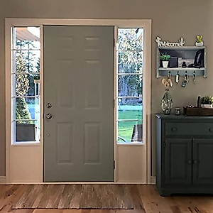 Nala's World Farmhouse Shelf Organizer Rustic Modern Mounted Hardwood Hanging Rack Entryway, Bedroom, Living Room with 4 Hooks (Heather Grey)