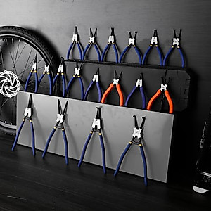 WISEPRO Snap Ring Pliers Set 7 Inch Heavy Duty External/Internal Circlip Pliers Kit with Straight/Ben Jaw for Ring Remover Retaining with Storage Pouch