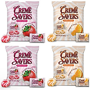 Creme Savers Strawberries and Oranges Creme Savers Hard Candy | 12 OZ Total - 4 bags