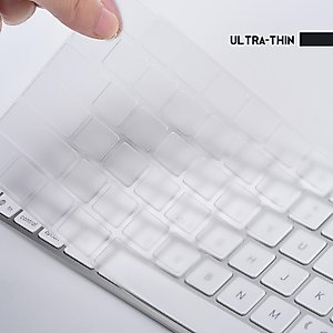 Keyboard Cover Skin Compatible with 2024 Magic Keyboard and Numeric Keypad A3119 MXK73LL/A, Ultra-Thin Apple Magic Keyboard TPU Protector - Transparent