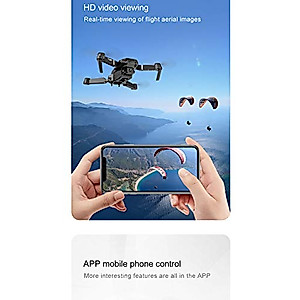 E88 Pro Drone with 4K Camera, WiFi FPV 1080P HD Dual Foldable RC Quadcopter Altitude Hold, Headless Mode, Visual Positioning, Auto Return Mobile App Control, Black, 7.83 x 7.17 x 2.87 inches