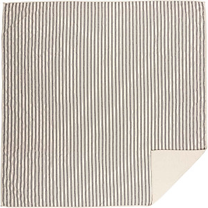 Piper Classics Market Place Gray Queen Quilt, 100% Cotton with Gray Ticking, Hand Quilted Grain Sack Bed Spread Bedding for Boho, Shabby Chic and Rustic Farmhouse Decor (90”x90”) …