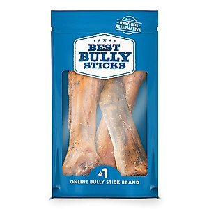 Best Bully Sticks Jumbo Smoked Beef Shin Bones (3 Pack) - Free-Range, All-Natural, & Grass-Fed Beef Dog Chews