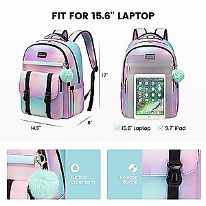 LOVEVOOK Cute Backpack Purse for 14-16 Year Olds, Fit 15.6 Inch Laptop Fashion Backpack for Women, Lightweight Waterproof Casual Backpack for College Essential, Durable Travel Daypack, Tie Dyed